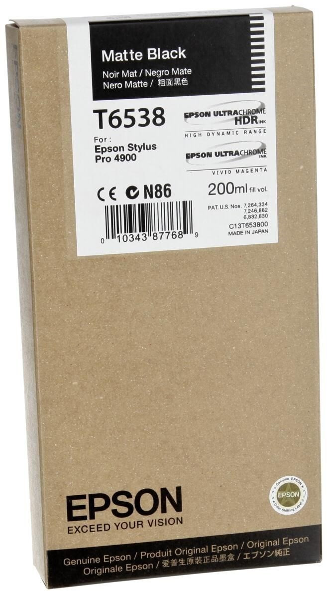 Original Epson Tinten Patrone T6538 matt schwarz für Stylus Pro 4900 AG ...
