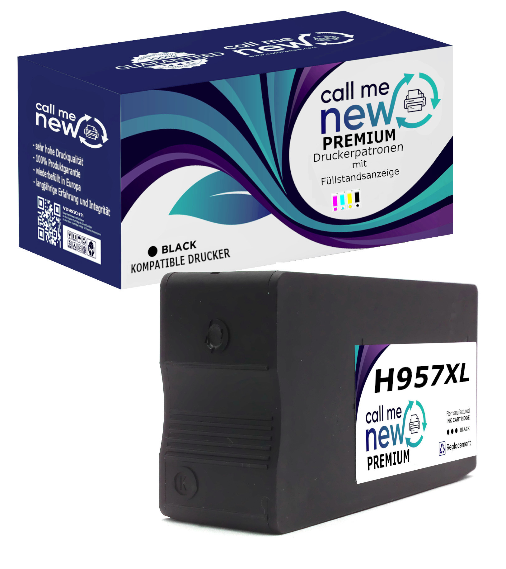 callmenew Premium TINTE PATRONE für HP 957XL schwarz OfficeJet Pro 7700 ...